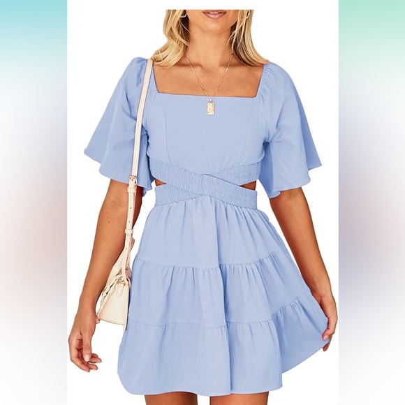 Dresses | Blue Cut Out Dress | Poshmark